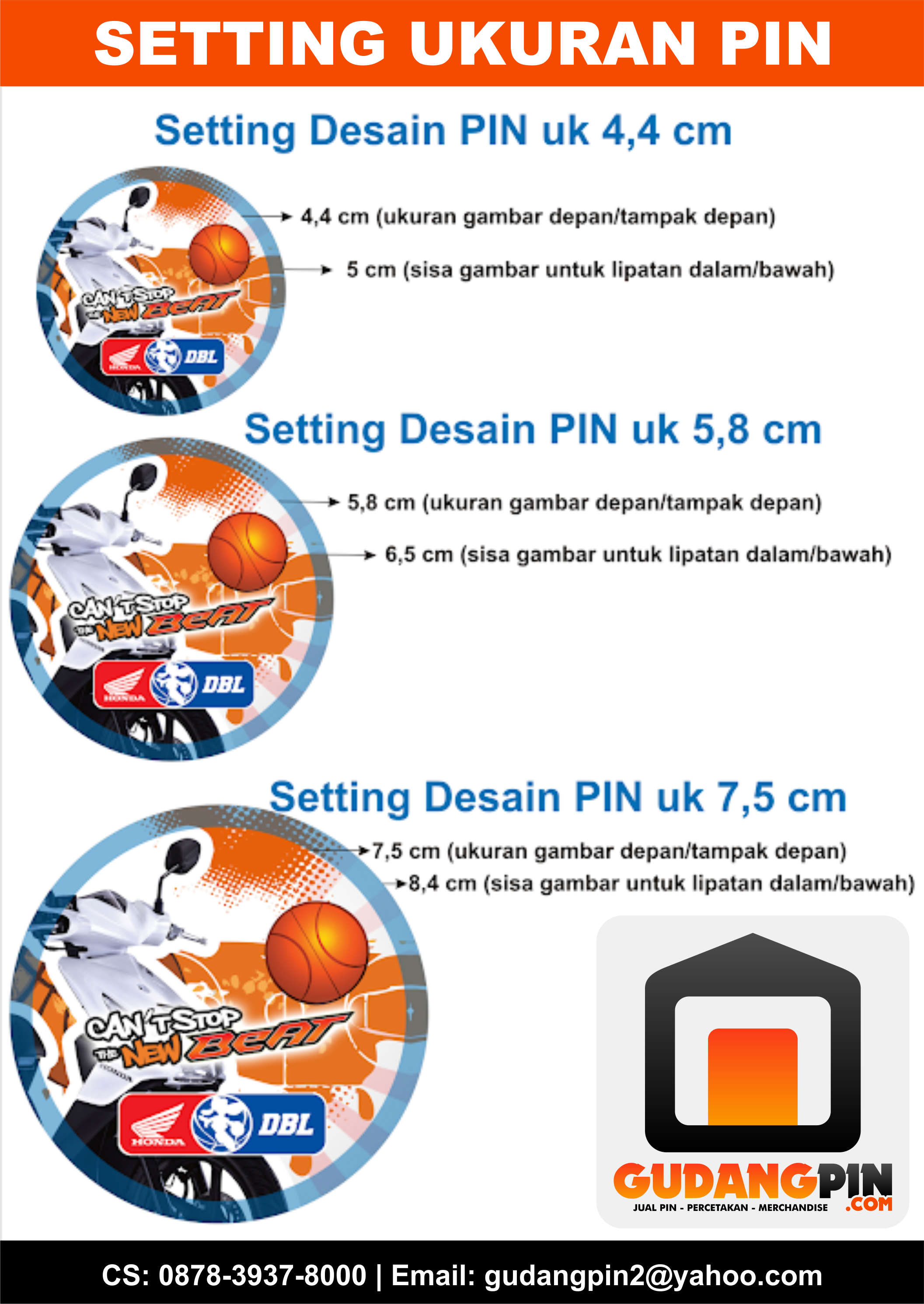 Ukuran Pin Cara Setting Desain Gudangpin