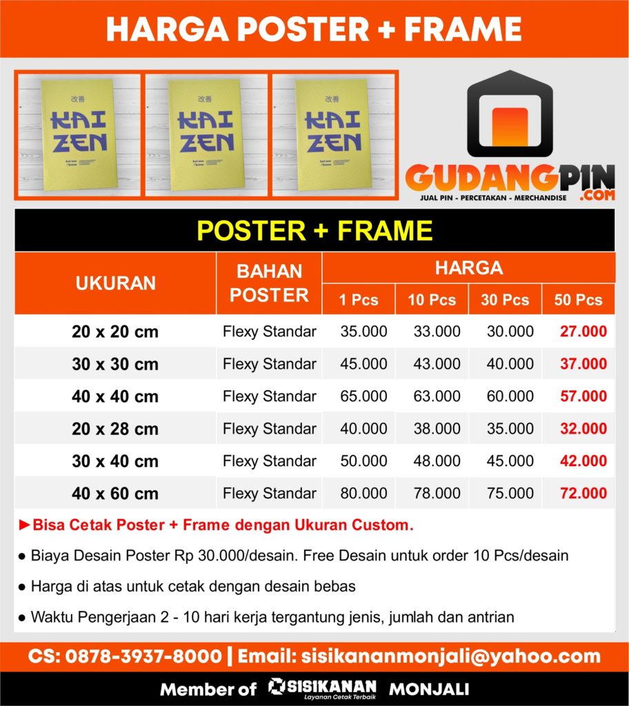 Cetak Poster Dinding - Jual Pin Murah, Bikin Id Card, Tas Furing ...